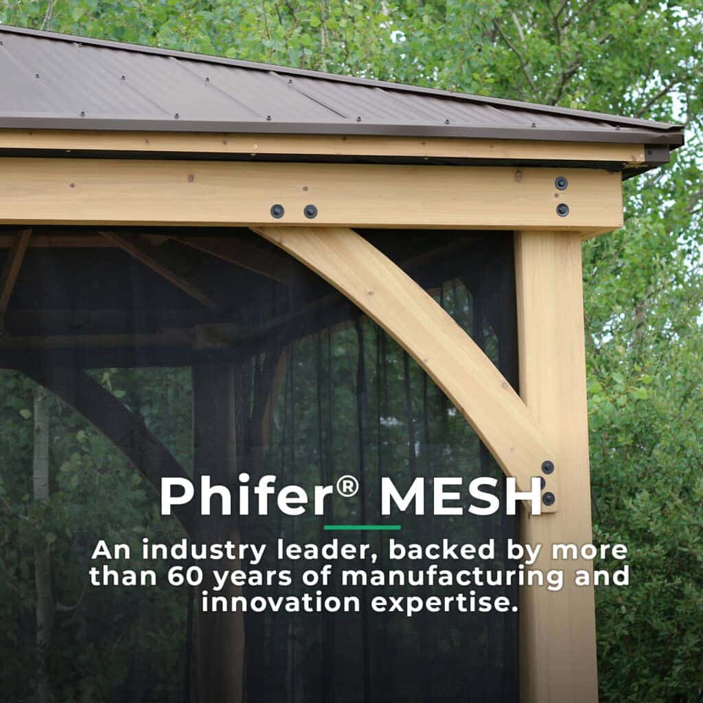 Yardistry Wooden Gazebo 12ft x 20ft (3.7m x 6m) with Mesh Kit ...